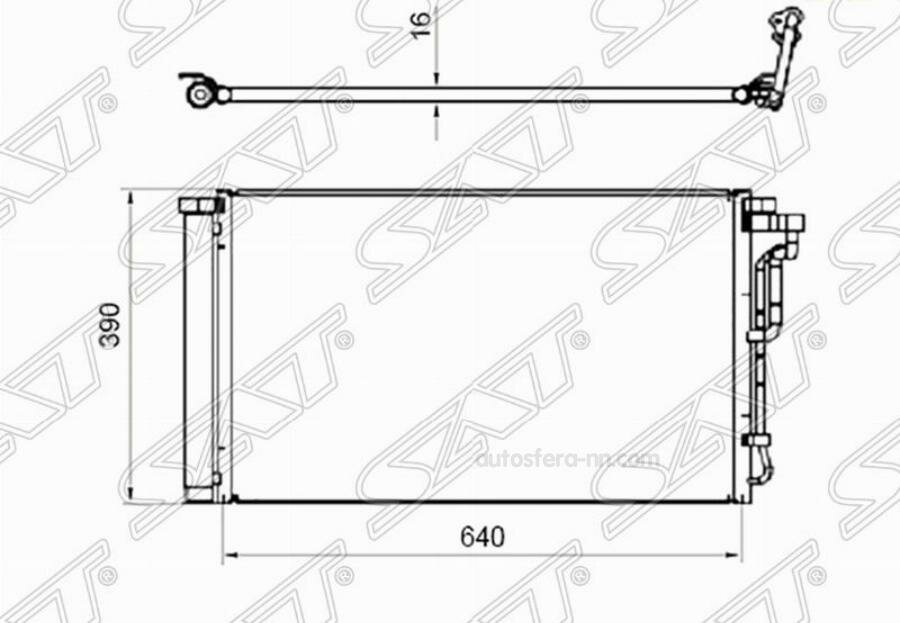 SAT STHN313940 Радиатор кондиционера Hyundai Elantra 15- / Kia Ceed 18-