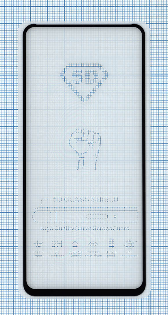 Защитное стекло "Полное покрытие" для Xiaomi Redmi Note 9 Pro черное