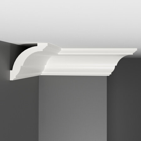 Плинтус потолочный гладкий Decomaster А100 В17хШ17хД2000 мм / Коска.