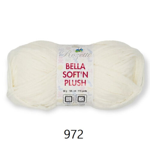 Пряжа "BELLA SOFT N PLUSH" 100% Полиамид, 50гр/105м, (972- Молочный) 1 упаковка (10 мотков)