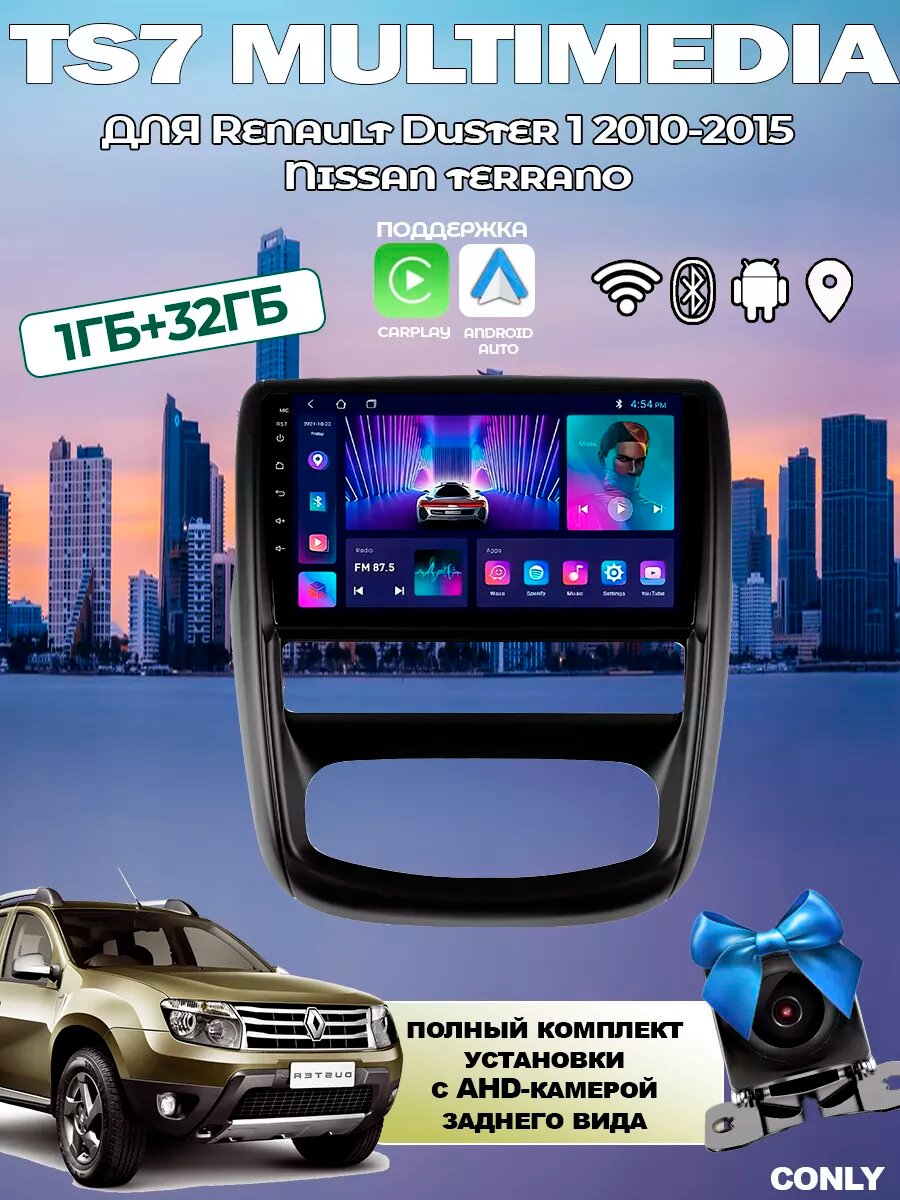 Андроид магнитола для Renault Duster 1 2010-2015 TS7 Bluetooth, FM/AM, GPS, Сенсорная