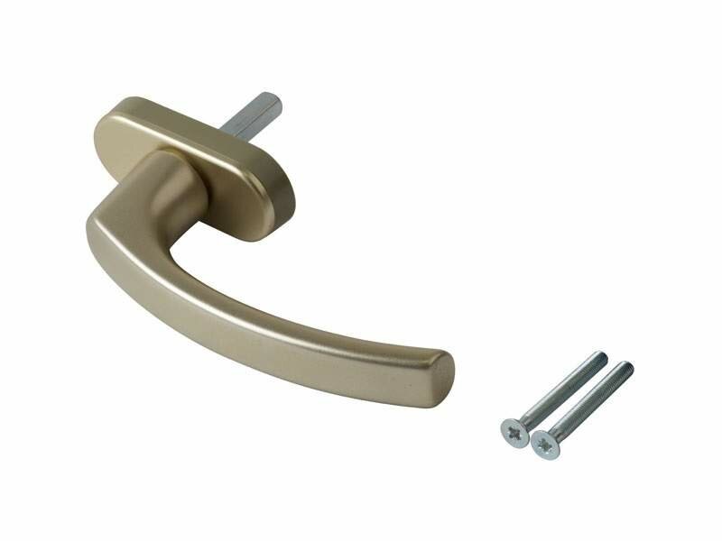 Ручка оконная Internika Tolstoy алюминиевая 37 мм (F2) шампань, 45° + 2 винта 5х45