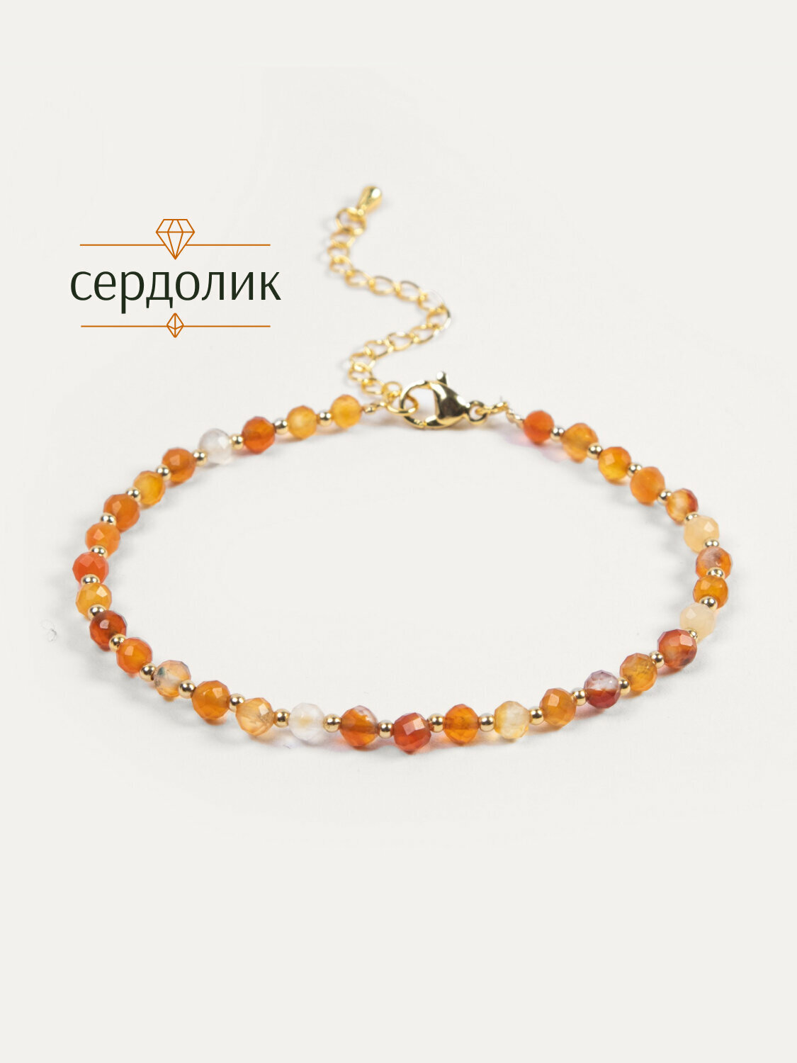 Браслет-нить, сердолик