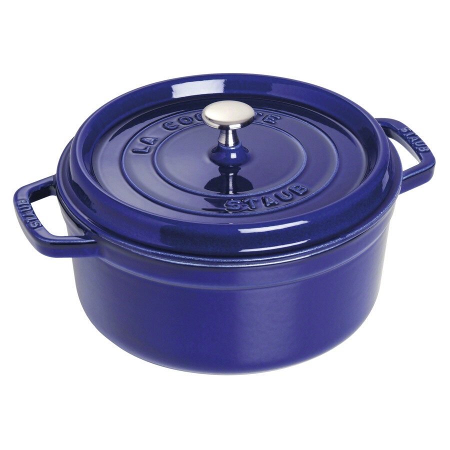 Кастрюля Staub 24 см, 3,8 л, чугун, темно-синий, для дома и ресторана