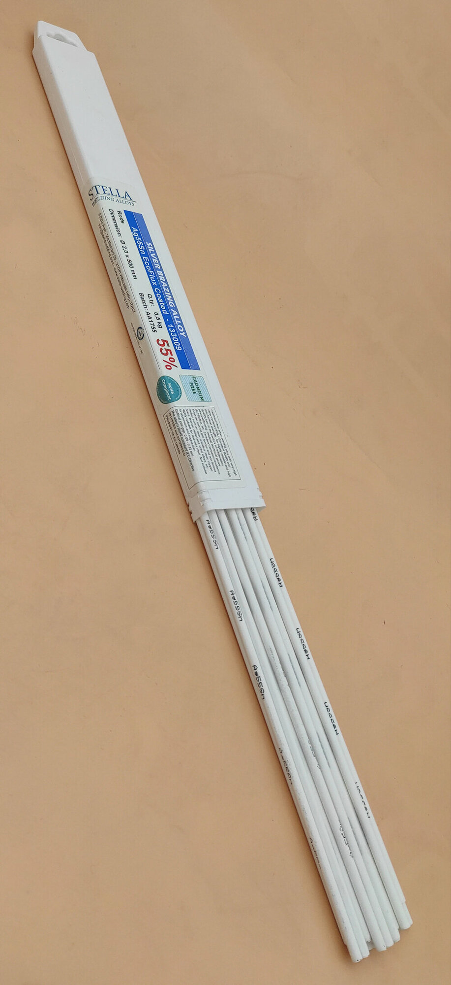 Припой серебрянный с флюсом ПСр55 д.2,0мм 55% AG (поштучно)