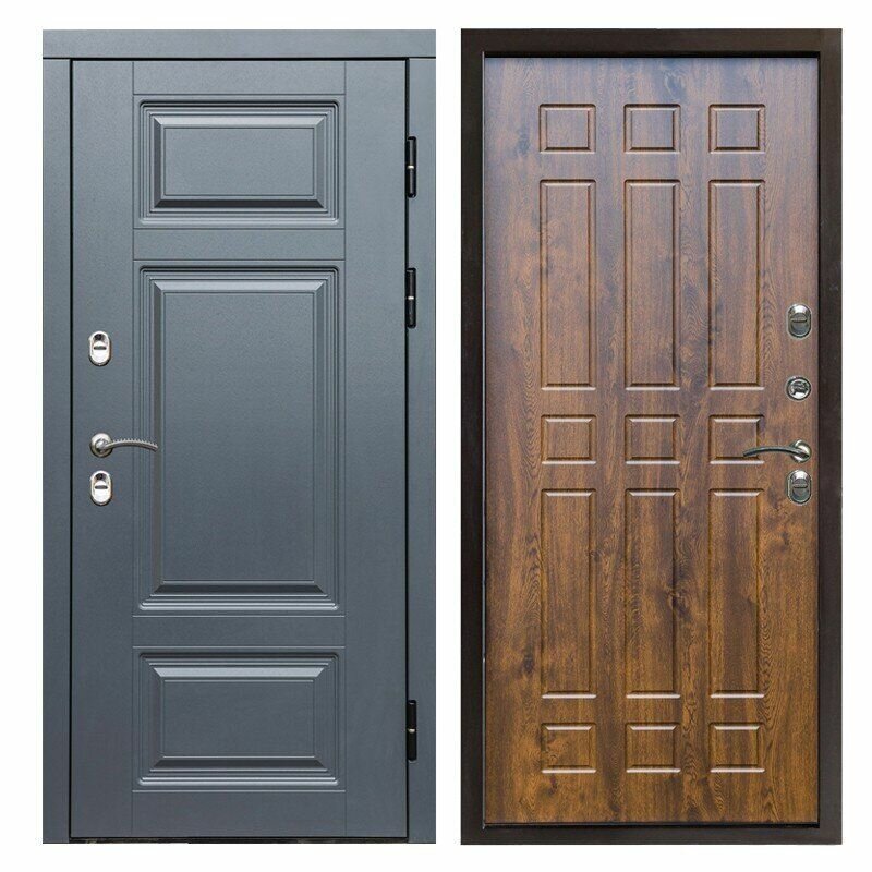 Дверь входная металлическая с терморазрывом Сибирь термо премиум Спарта дуб Paputin's Doors 960 х 2050 мм Левая