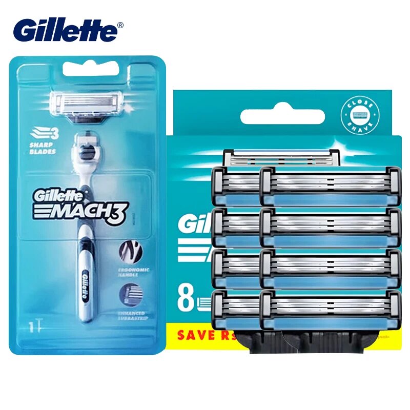 Gillette MACH3: 1 ручка, 5 сменных лезвий — фото 1