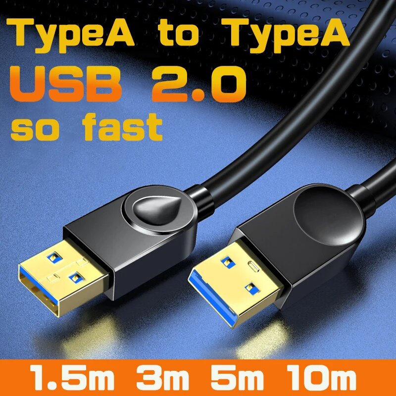 2.0 USB-удлинитель «папа-папа» 1,5 м, 3 м, 5 м, 10 м, высокоскоростной USB-удлинитель, кабель для передачи данных, USB-удлинитель