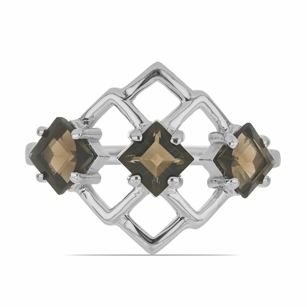 Кольцо, серебро, 925 проба, родирование, кварц