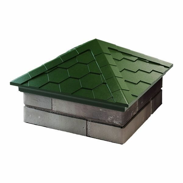 Колпак полимеркомпозитный Everest 390х390мм (1,5 кирпича) Зеленый 00007290