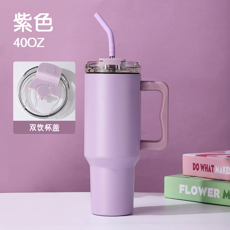 Кросс-бордерный стакан Stanley Style 40oz, утолщенный, из нержавеющей стали 304, изолированный стакан, большой объем, женский автомобильный стакан для воды