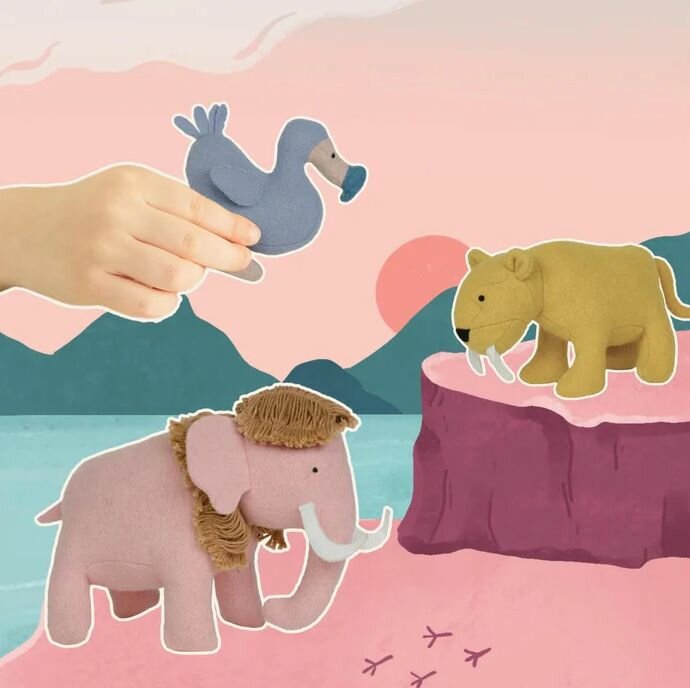 Мягкие игрушки Мамонт и его друзья в подарочной коробке Olli Ella, США