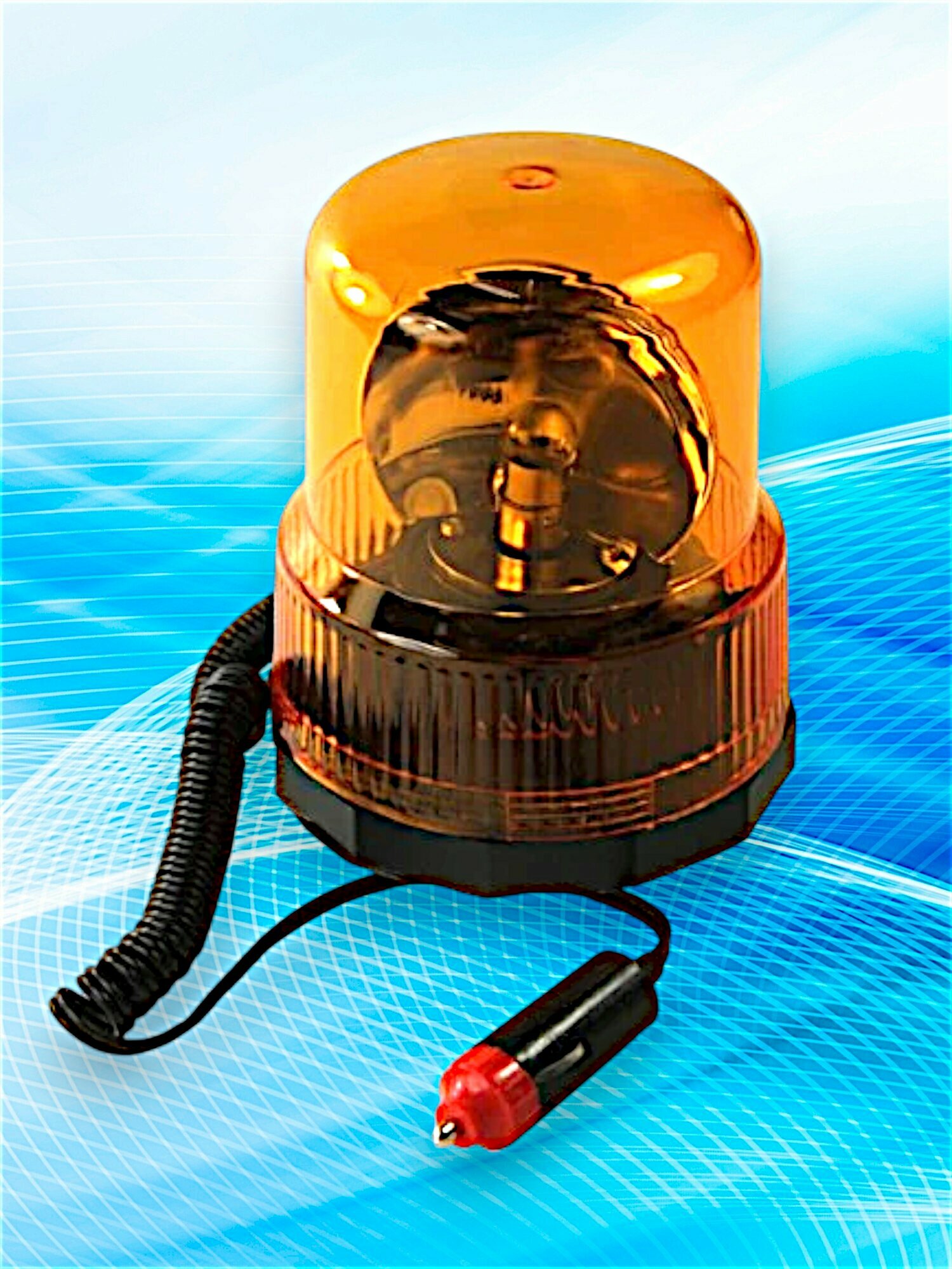 Проблесковый маяк 24V ("стакан", d-125мм, h-140мм, на магните, в прикуриватель) (7104)