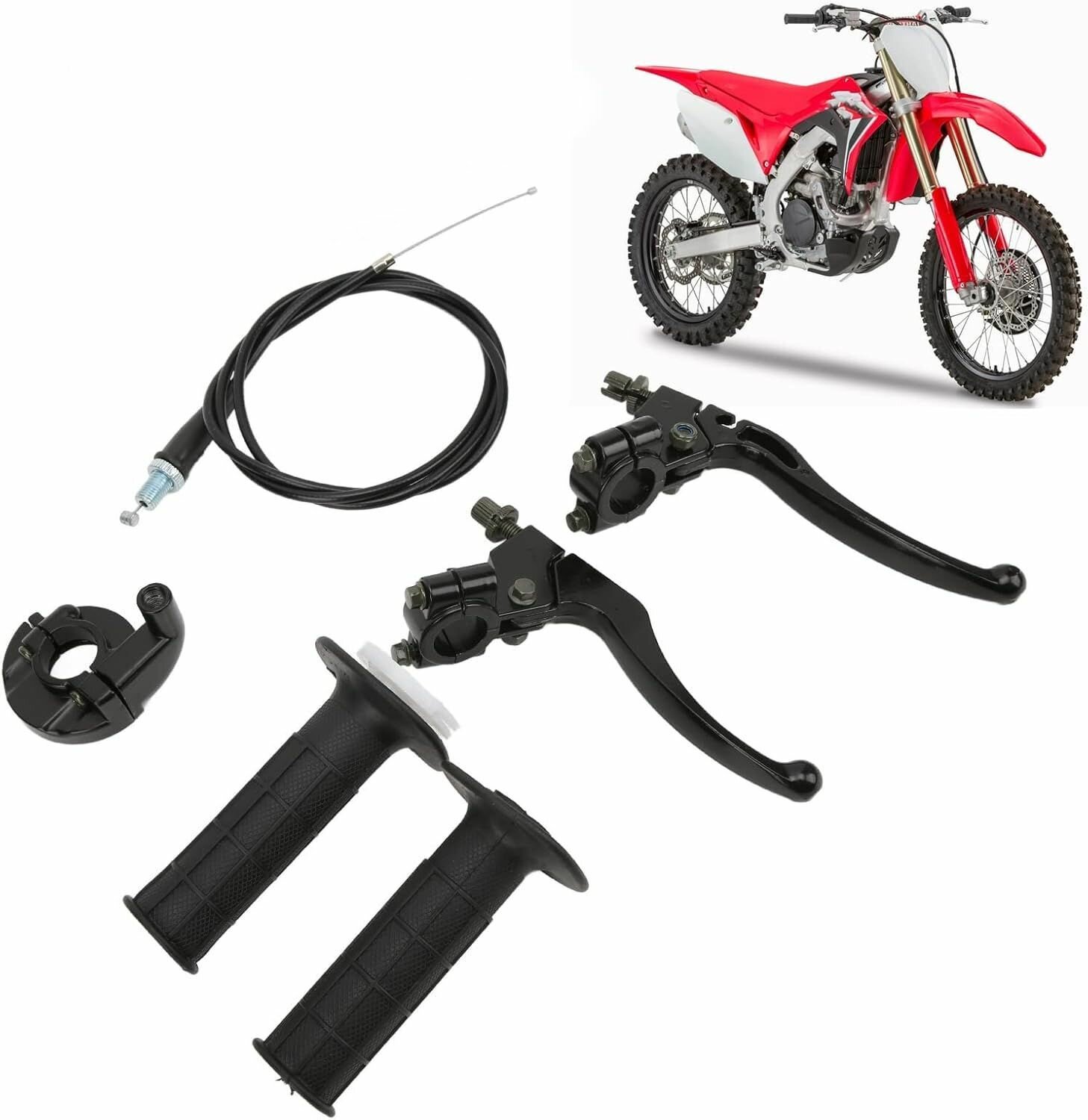 Рычаги тормоза и сцепления + Ручка газа с тросом 130 см