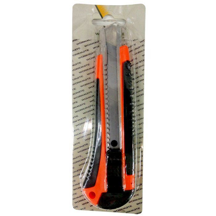 Нож канцелярский 18мм WorkMate металлическая направляющая, резиновые вставки арт.070000900. Количество в наборе 24 шт.