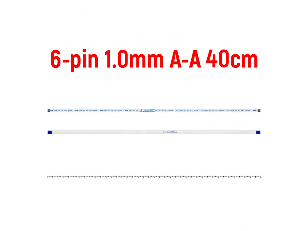 Шлейф FFC 6-pin Шаг 1.0mm Длина 40cm Прямой A-A AWM 20624 80C 60V VW-1