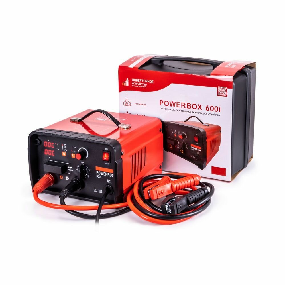 Пуско-зарядное устройство (инверторное) PowerBox 600i с таймером (кейс пластик)