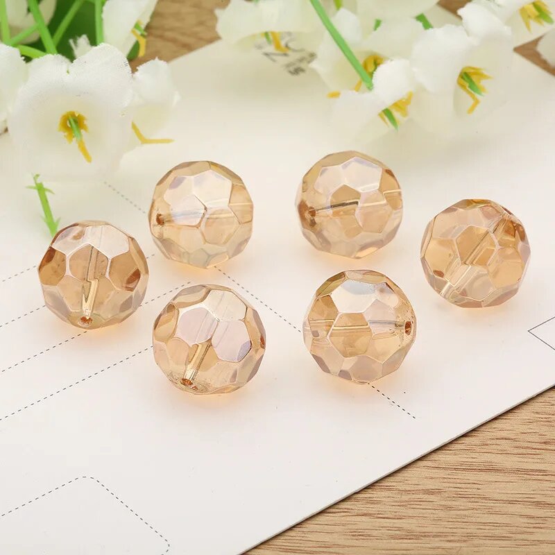 Бежевые стеклянные бусины Champagne 10mm (20шт)