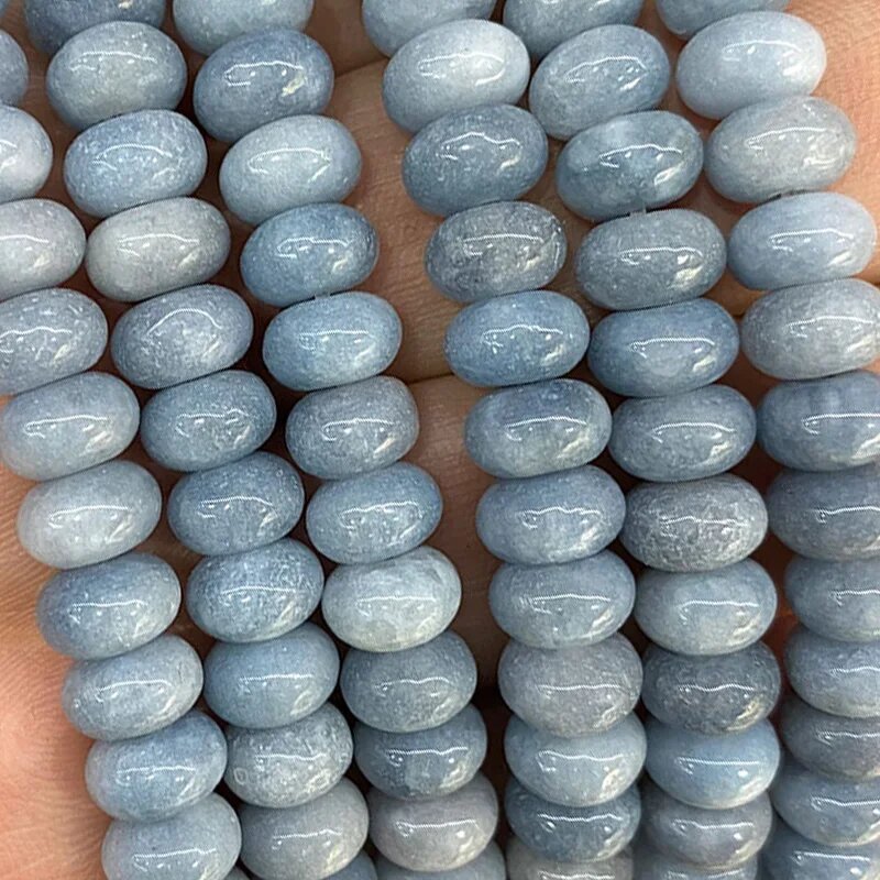 Бусины из халцедона LUOMAN XIARI темно-синие 5x8 мм