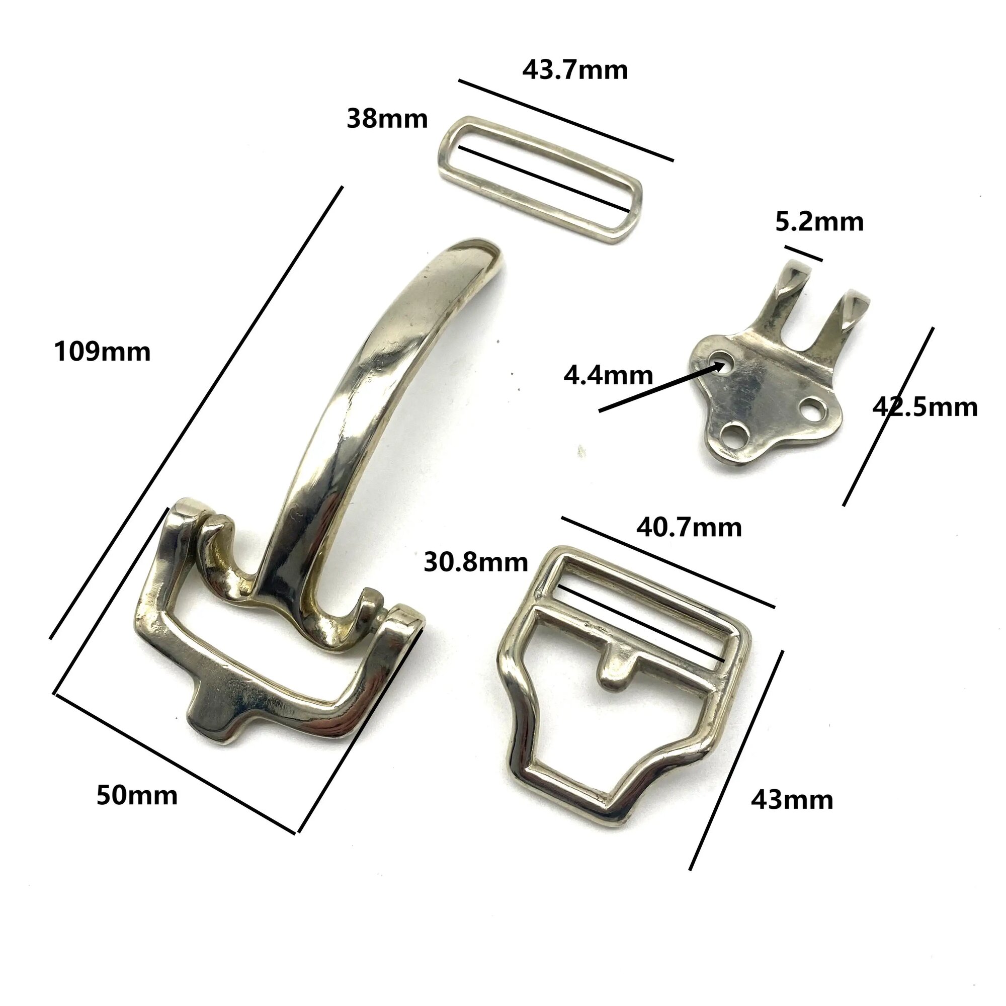 Медные пряжки Littleton, набор 4 штук 1pc