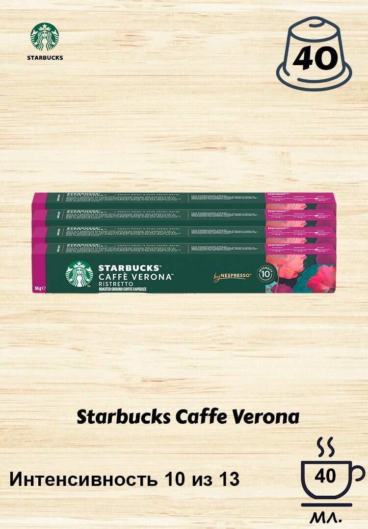 Кофе в капсулах Starbucks Caffe Verona, 4 уп.