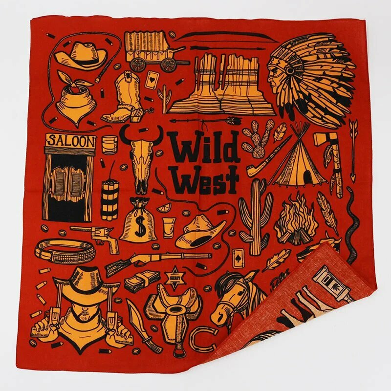 Хлопковая бандана Wild West шоколадного цвета La MaxPa