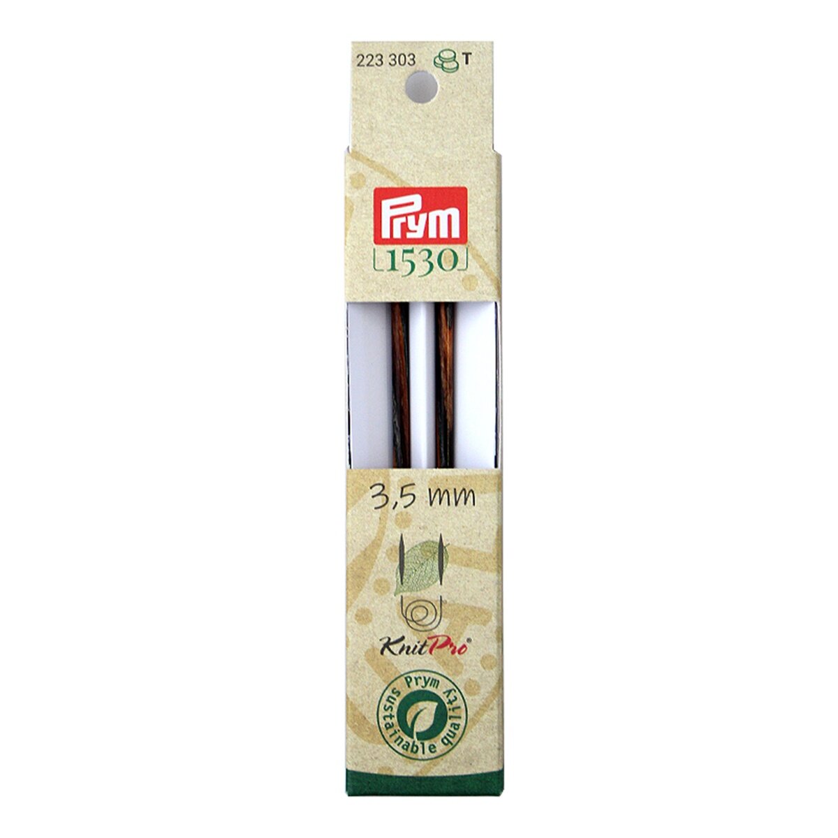 Спицы PRYM "Natural" съемные, длинные, береза, диаметр 3,5 мм, 11,6 см, 2 шт (223303)