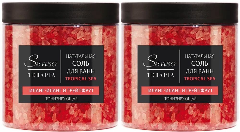 Соль для ванны SensoTerapia Tropical Spa Грейпфрут, тонизирующая, 560 г 2 шт.