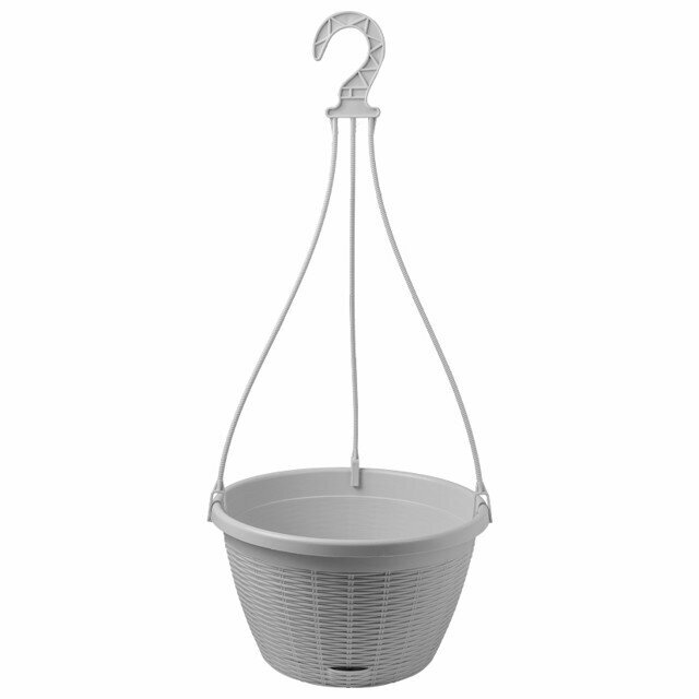 La Decoro кашпо подвесное 4,5 л d27 с нижним поливом серый жемчуг для интерьера и сада