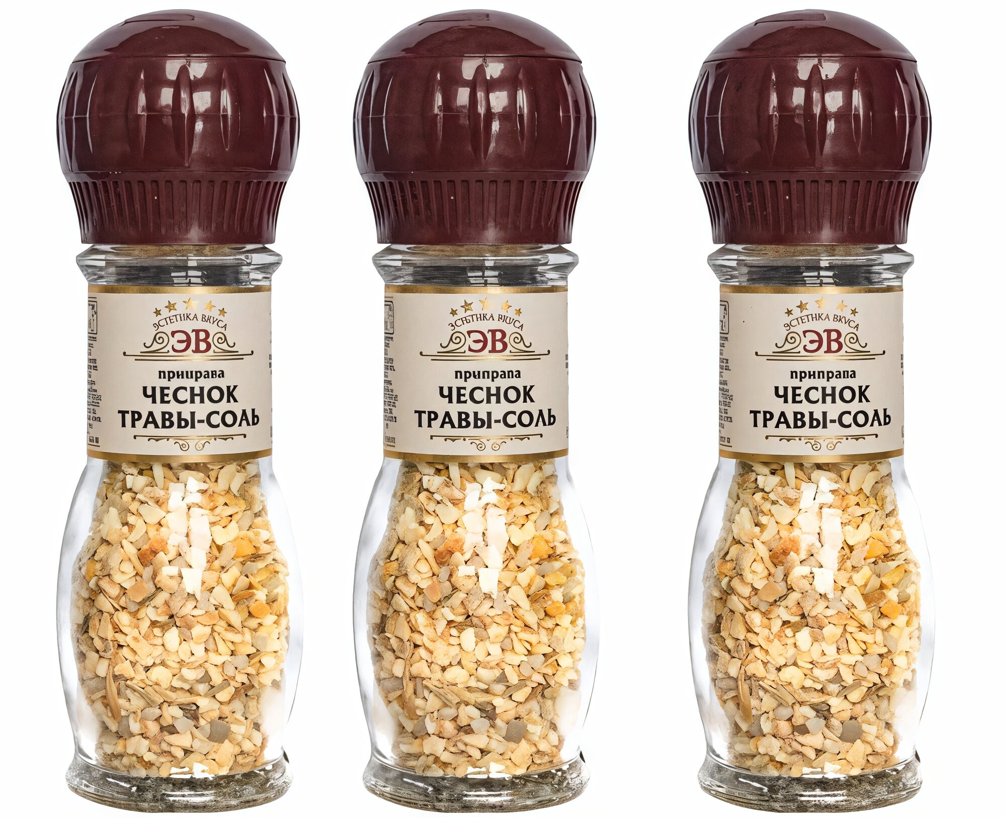 Приправа с морской солью "Чеснок-травы-соль", в мельнице, 42 гр. - 3 шт.