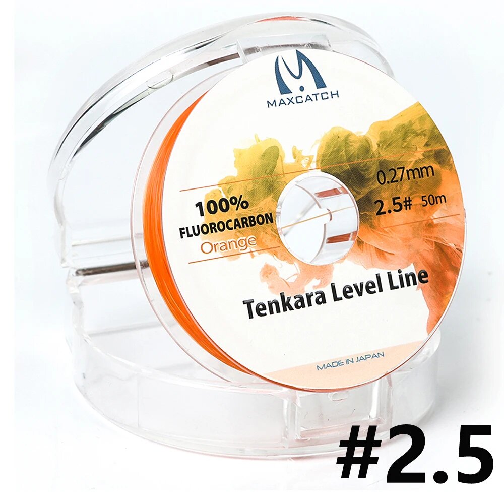 Рыболовная леска Maximumcatch Tenkara 50м фторуглеродная 2,5#/3,0#, розово-оранжевая Orange Color 2.5