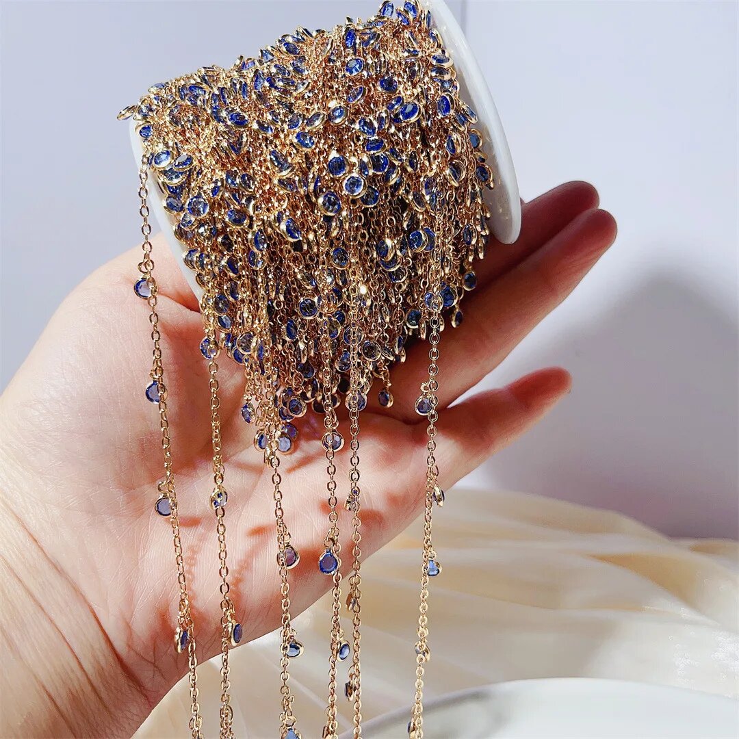 Ювелирные цепочки из меди с искусственным горным хрусталем YUTOPIE