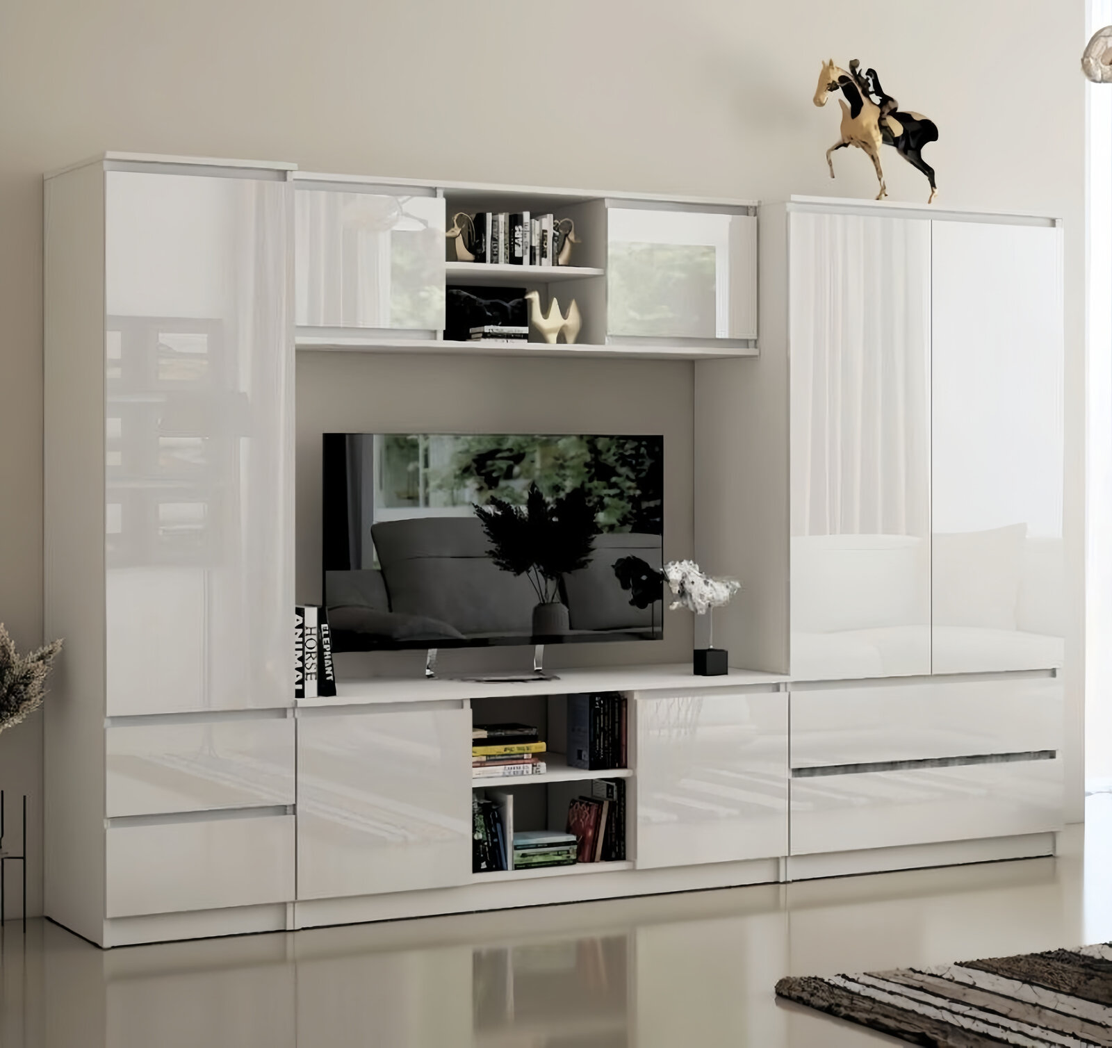 Гостиная стенка Челси, белый/белый, ЛДСП/ЛДСП, производитель «МИФ», Россия