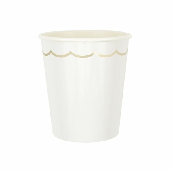 Стаканы Белые с золотом 200 мл, франция, Tim&Puce Factory