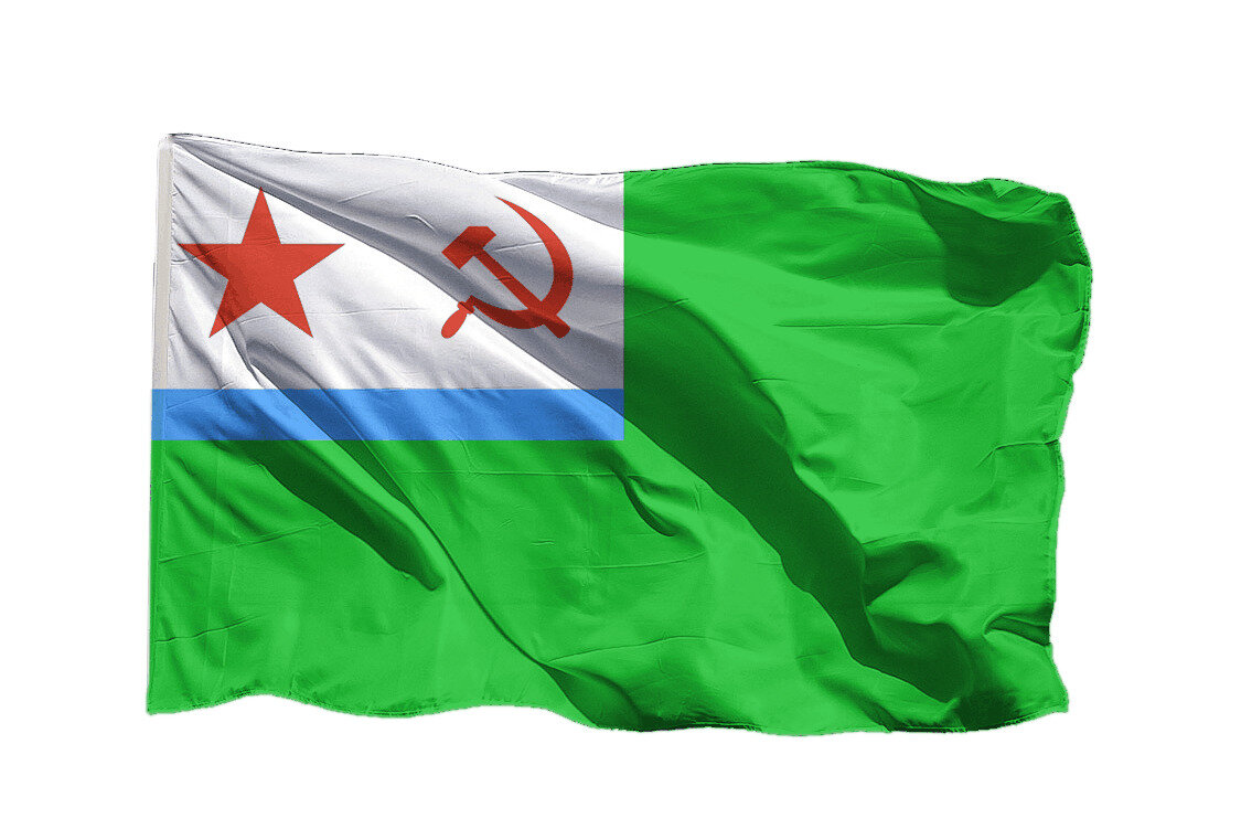 Флаг Морчастей погранвойск СССР на сетке, 70х105 см - для уличного флагштока