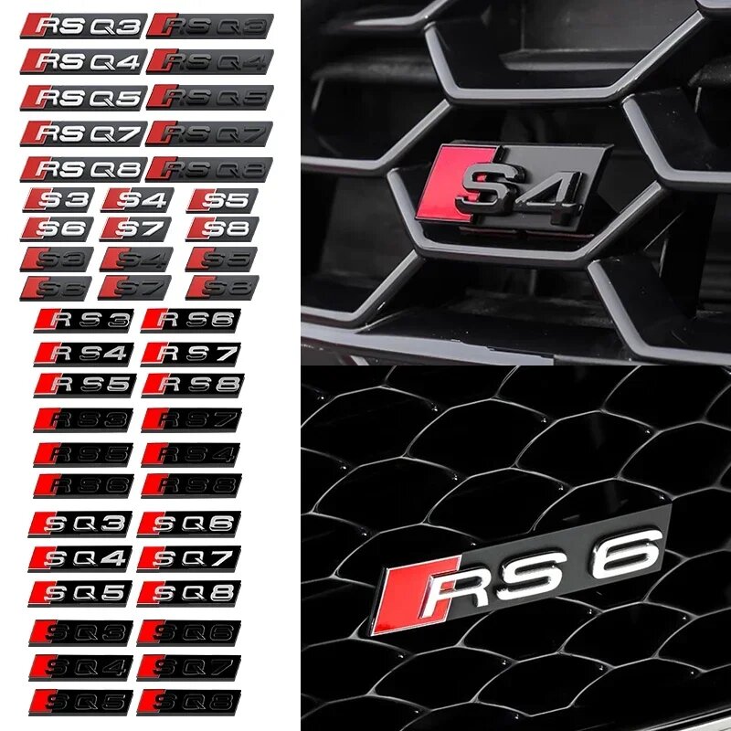 Эмблема на переднюю решетку автомобиля для Audi S3 S4 S5 S6 S7 S8 RS3 RS4 RS5 RS6 RS7 RS8 SQ3 SQ4 SQ5 SQ6 SQ7 SQ7 RSQ3 RSQ5 RSQ7 RSQ8 черный, SQ5