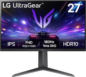 Монитор LG Монитор LG 27" UltraGear 27GS65F-B черный IPS LED 16:9 HDMI матовая HAS 400cd 178гр/178гр 1920x1080 180Hz FreeSync DP FHD 7.2кг