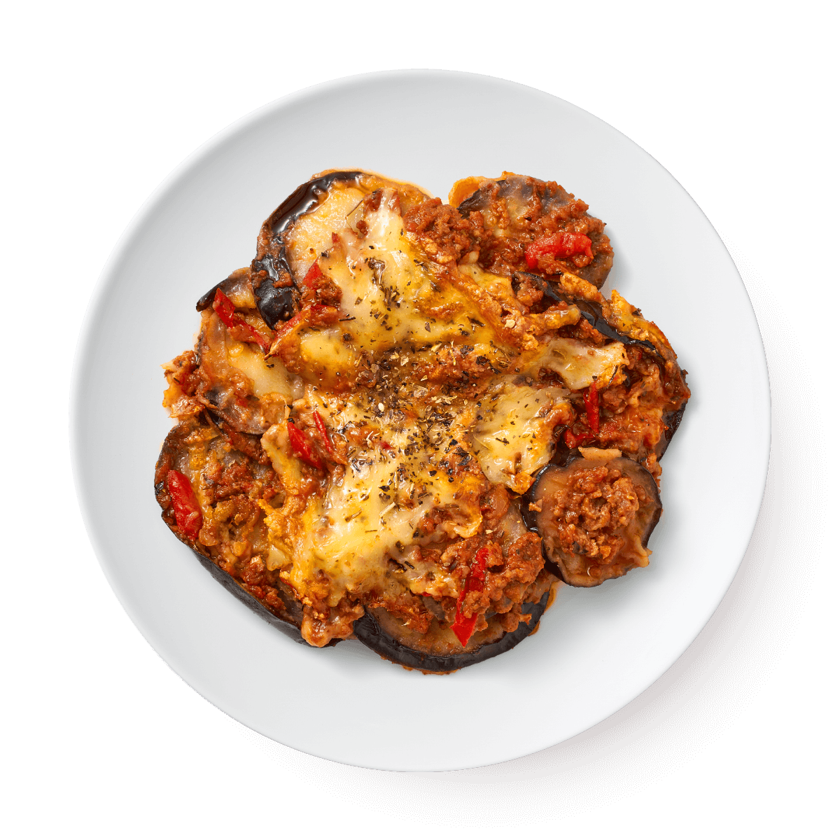 Баклажаны йуми Пармиджано, с соусом Болоньезе, обжаренные, в хрустящей панировке