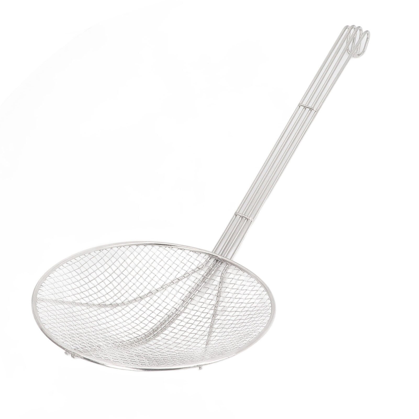 Скиммер ложкой длинная ручка из нержавеющей стали тонкая сетчатая сетчатая экипировка с крючком для приготовления жарки 20 см / 7,9 дюйма