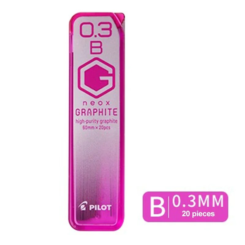 PILOT Механический грифель 0.3/0.5/0.7/0.9 мм HB 2B Розовый, 0.3mm B