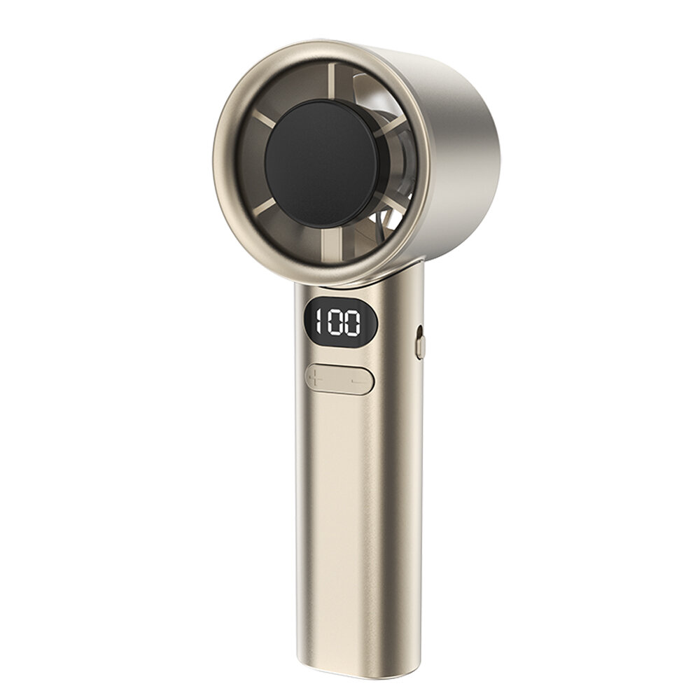 Handheld Fan High-Speed Portable Turbofan USB Rechargeable Electric with Digital Display Support 120-Speeds Infinitely Adjustable for Camping Travel Home Office