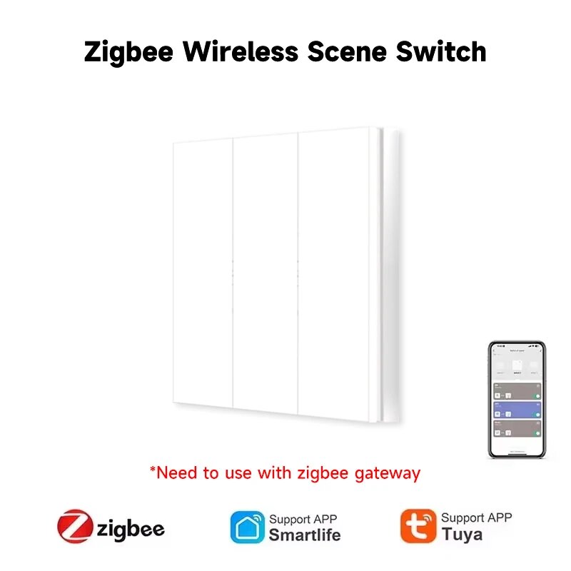 IHseno Беспроводной умный переключатель Smart Life 6 клавиш 6gang 1PCS
