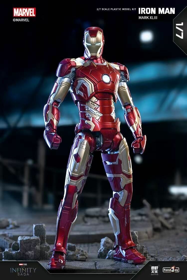 Сборная модель Marvel Iron Man Mark43 со светодиодами, масштаб 1/7, FondJoy