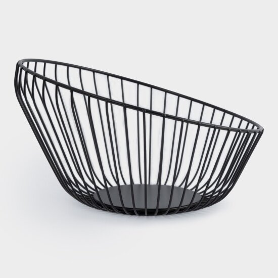 Корзина для фруктов Anna Lafarg Spin Прутья 25 см, металл, черный (ANLAF-XIAO0-03)