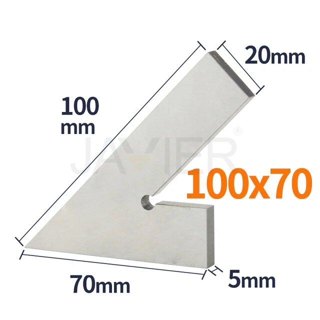 Стальная квадратная линейка JAVIER DNI875/2, 100x70mm