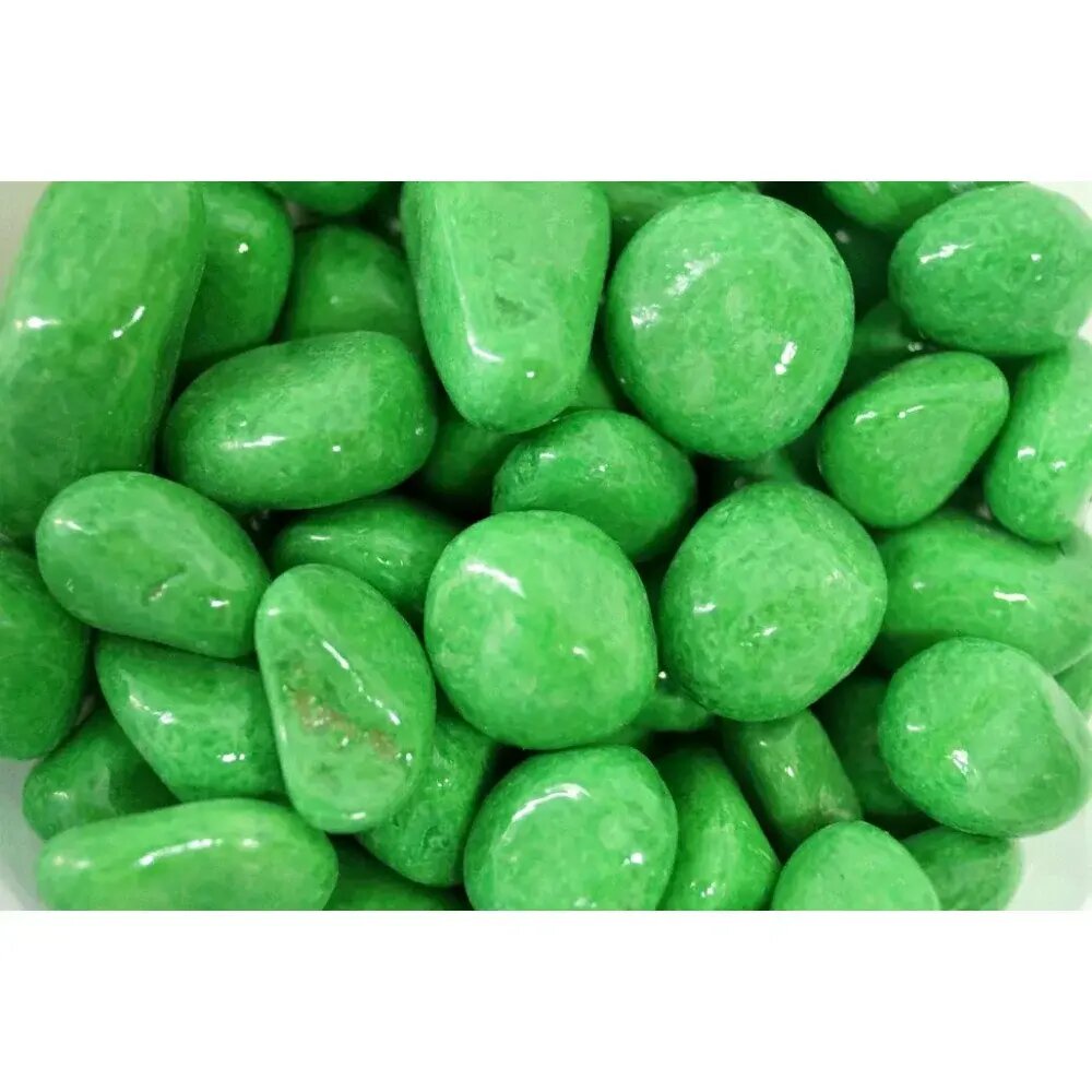 !09 Галька цветная крупная 400 г, цвет зеленый