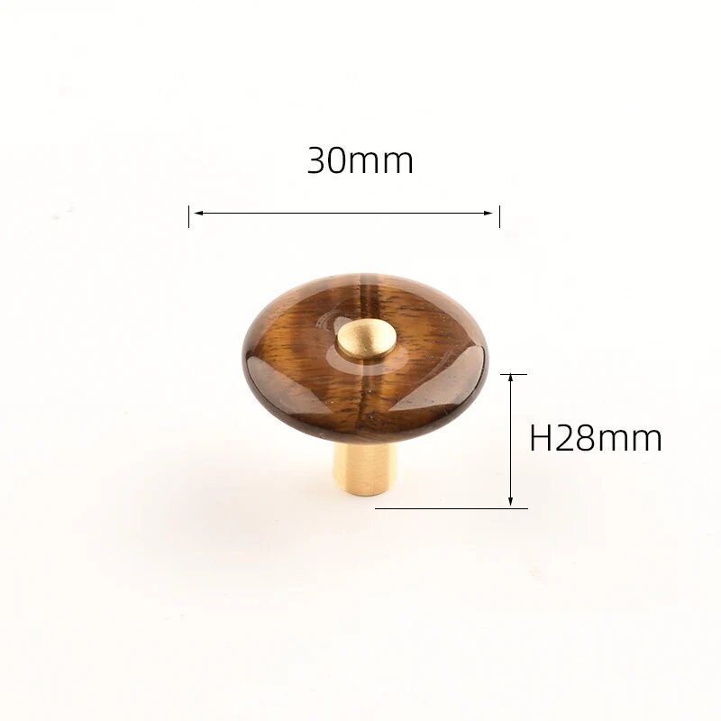 Латунные ручки для шкафов IHOMCASA с агатом 30 мм F-Agate