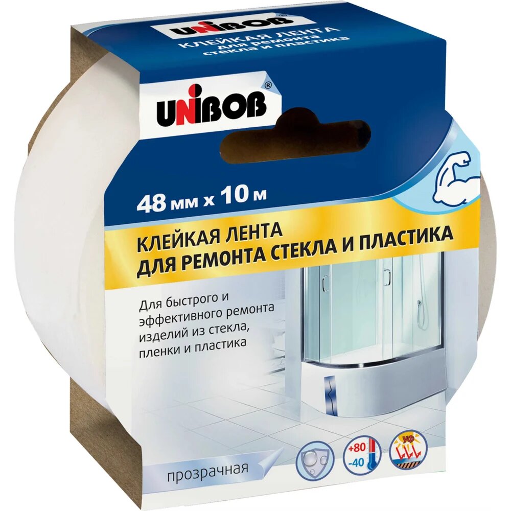 Unibob Невидимая клейкая лента UNIBOB д/сращивания стекла и пластика 48мм х 10м 75910