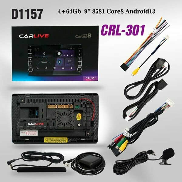 Автомагнитола с bluetooth 2 din Carlive CRL-301 (Android 13, 9 дюйм, IPS, 4+64Gb, 8 ядер) / Магнитола для авто с блютуз