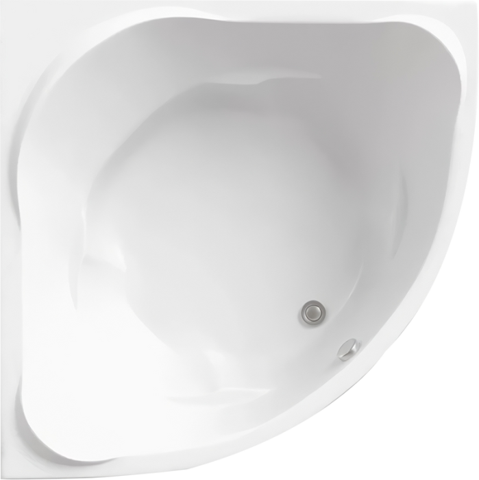 Акриловая ванна Bas Ривьера 160x160 см, угловая, пристенная, белая, четверть круга, с каркасом, для двоих